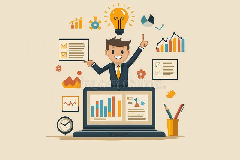 Cartoon Businessman Point Finger To Give an Advice Stock Image - Image ...