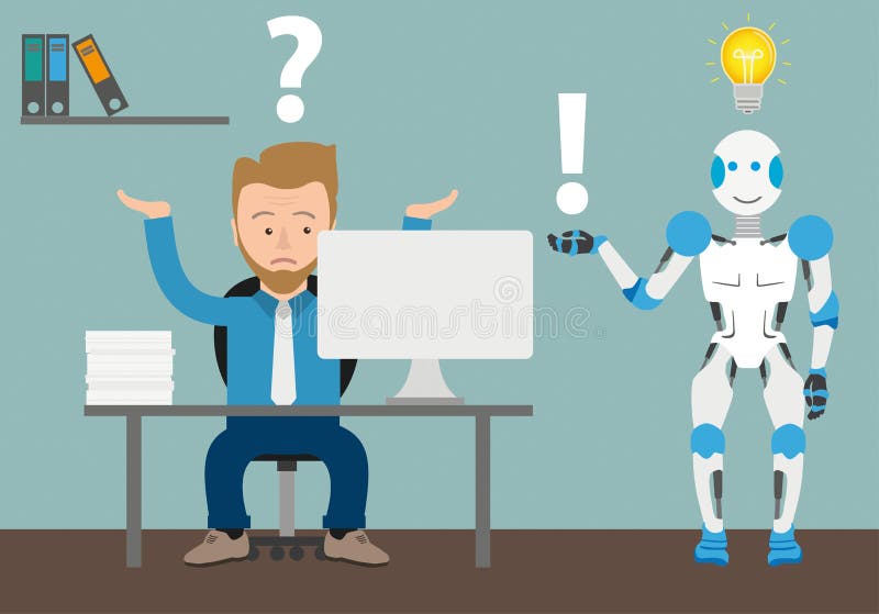 Robot Answer Stock Illustrations – 1,336 Robot Answer Stock ...