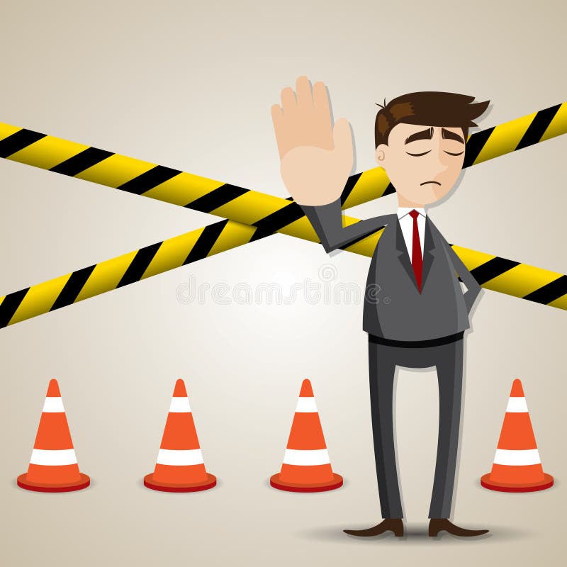 Cartoon Businessman with Restricted Area Stock Vector - Illustration of ...