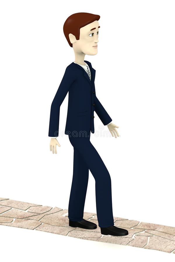 Cartoon Businessman on Road Stock Illustration - Illustration of ...