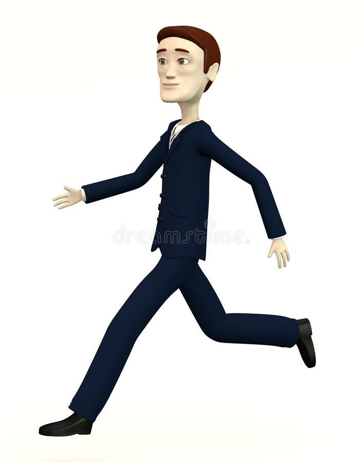 Cartoon Businessman - Running Stock Illustration - Illustration of ...