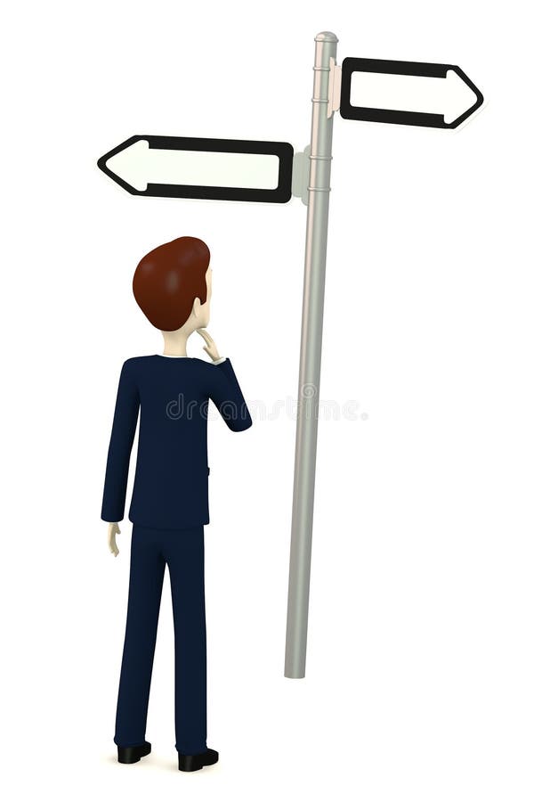 Cartoon Businessman with Sign Stock Illustration - Illustration of ...