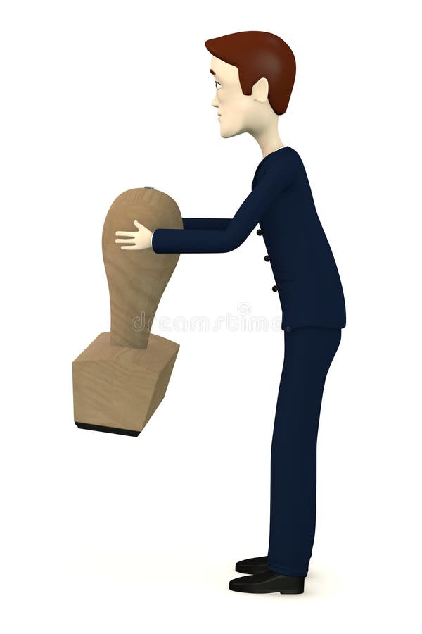 Cartoon Businessman with Stamper Stock Illustration - Illustration of ...