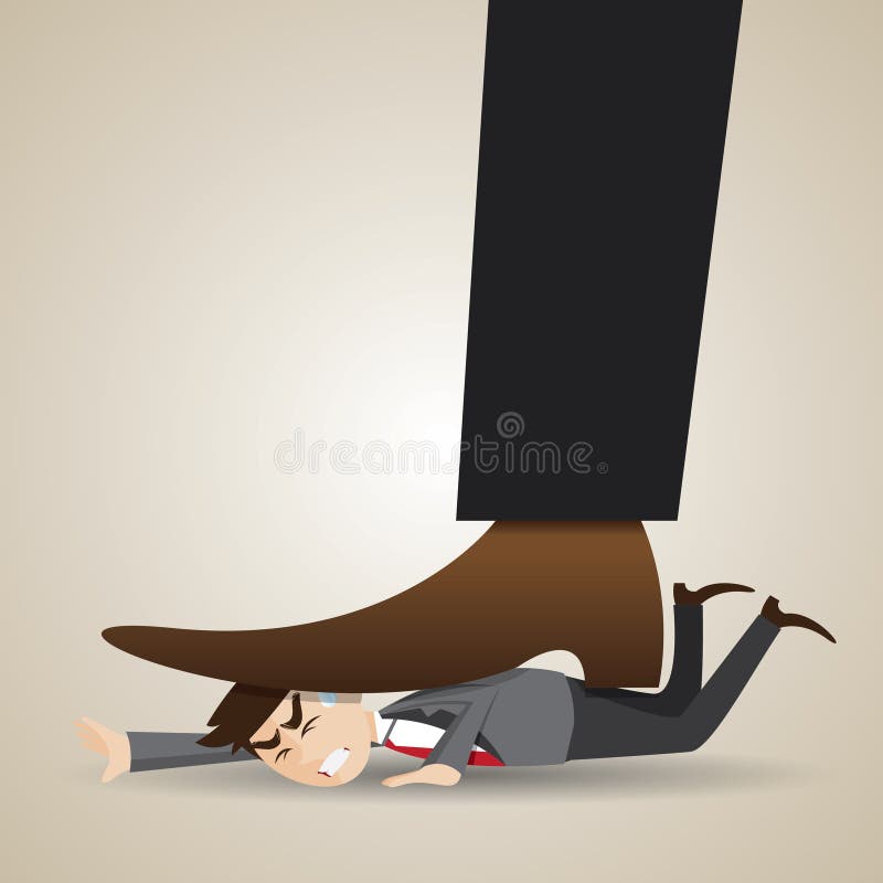 Cartoon Businessman Stomped by Boss Stock Vector - Illustration of ...