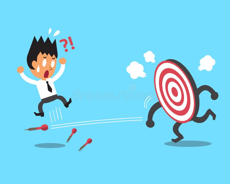 Cartoon Businessman and Target Stock Vector - Illustration of fail ...