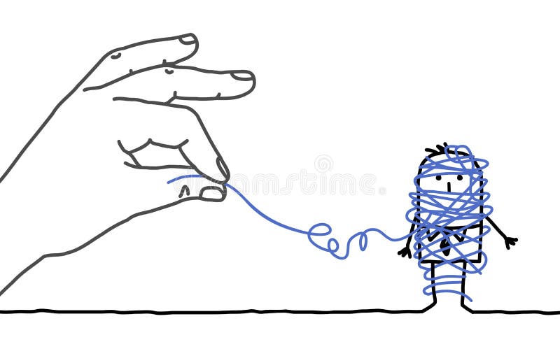 Cartoon Businessman - Untangling Stock Vector - Illustration of ...