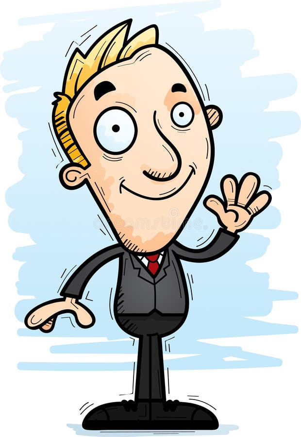 Cartoon Businessman Waving stock vector. Illustration of clipart ...