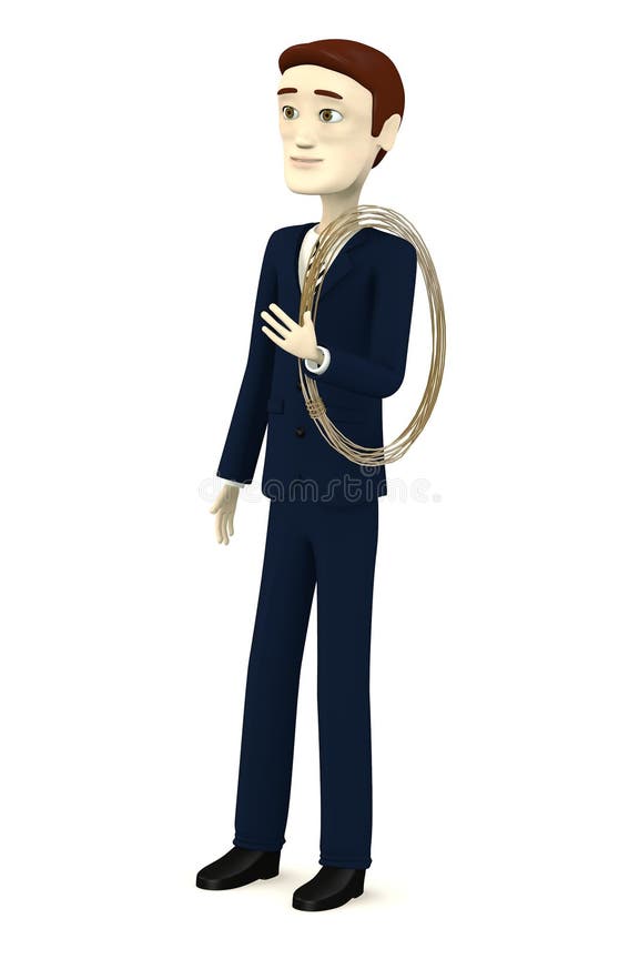 Cartoon Businessman with Wire Stock Illustration - Illustration of wire ...