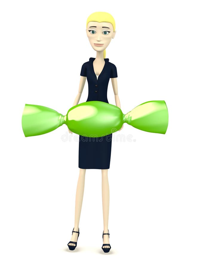 Cartoon Businesswoman with Candy Stock Illustration - Illustration of ...