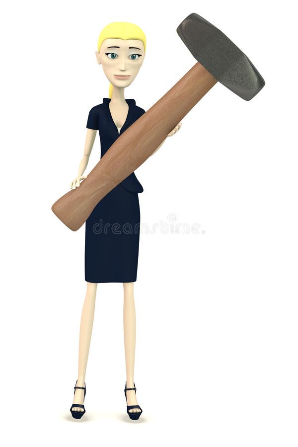 Cartoon man with hammer stock illustration. Illustration of tool - 30577071