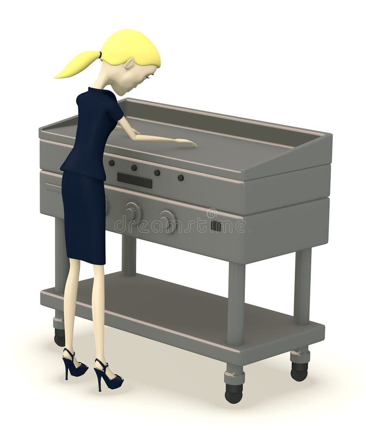 Cartoon Businesswoman with Kitchen Machine Stock Illustration ...