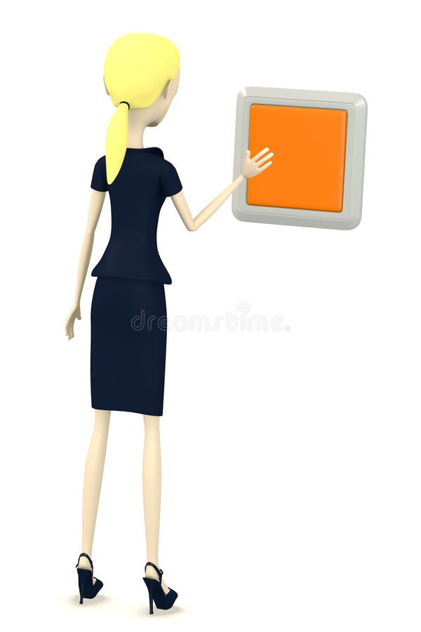 Cartoon Businesswoman with Switch Stock Illustration - Illustration of ...