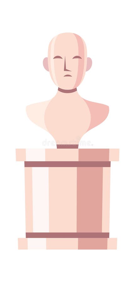 Cartoon Bust Sculpture Museum Exhibit Stock Vector - Illustration of ...