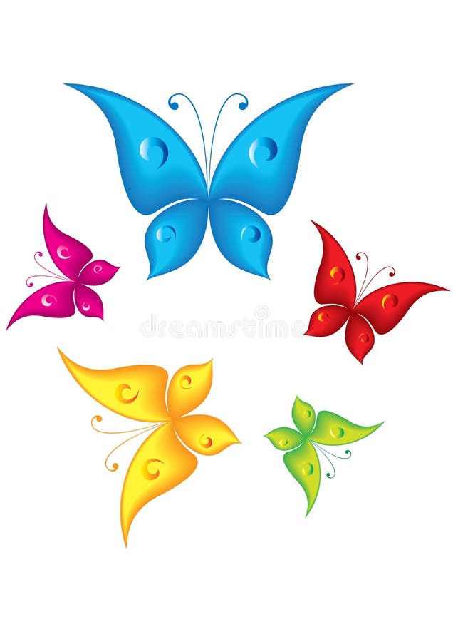 Cartoon butterflies stock vector. Illustration of element - 13668925