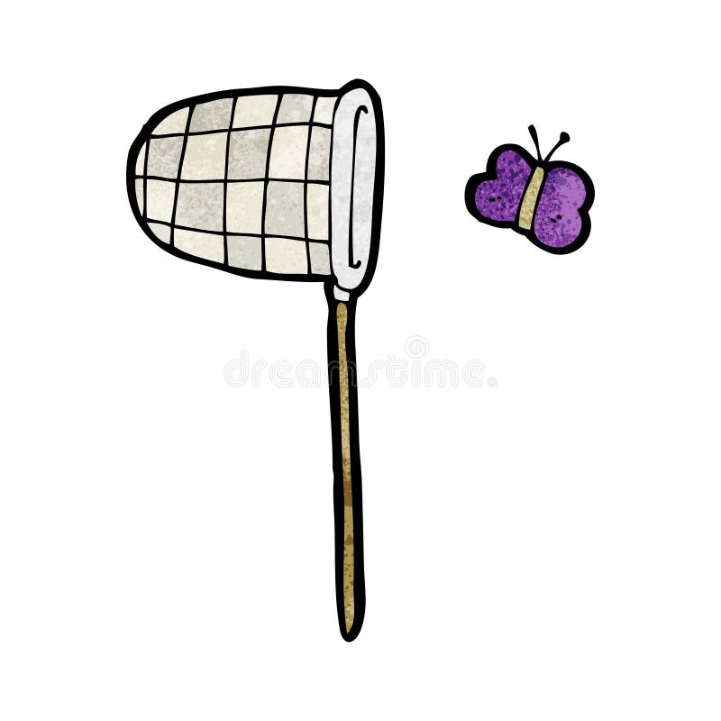 Cartoon butterfly and net stock vector. Illustration of grunge - 38074981