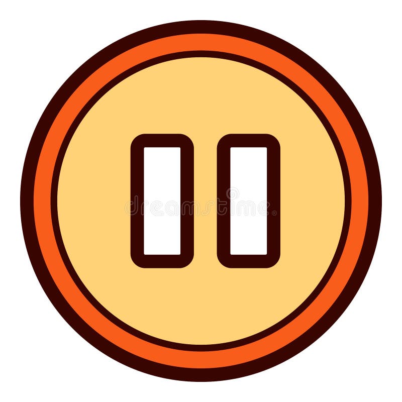 Cartoon pause button stock illustration. Illustration of vector - 258028045