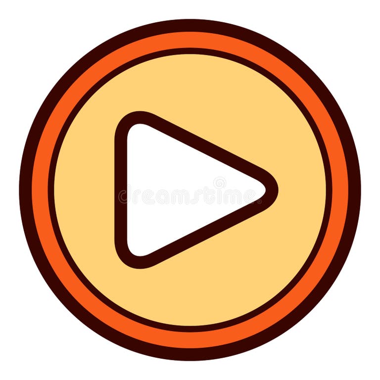 Cartoon play button stock vector. Illustration of logo - 258028029