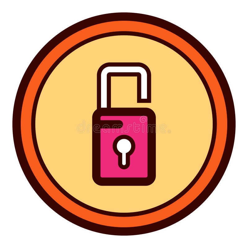Cartoon unlock button stock vector. Illustration of logo - 258028083