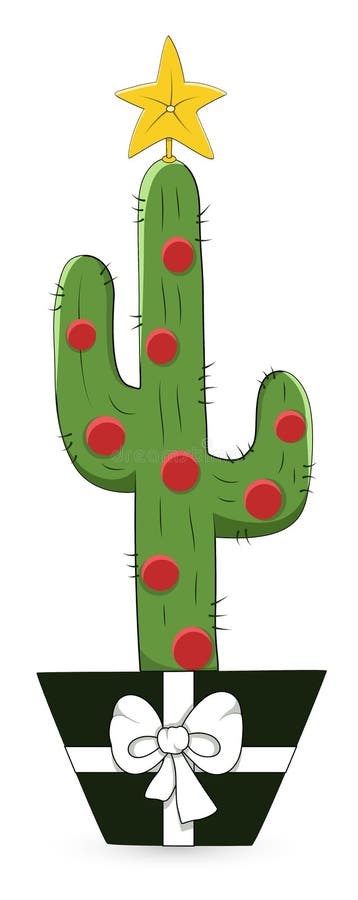 Cartoon Cactus - Christmas Vector Illustration Stock Illustration ...