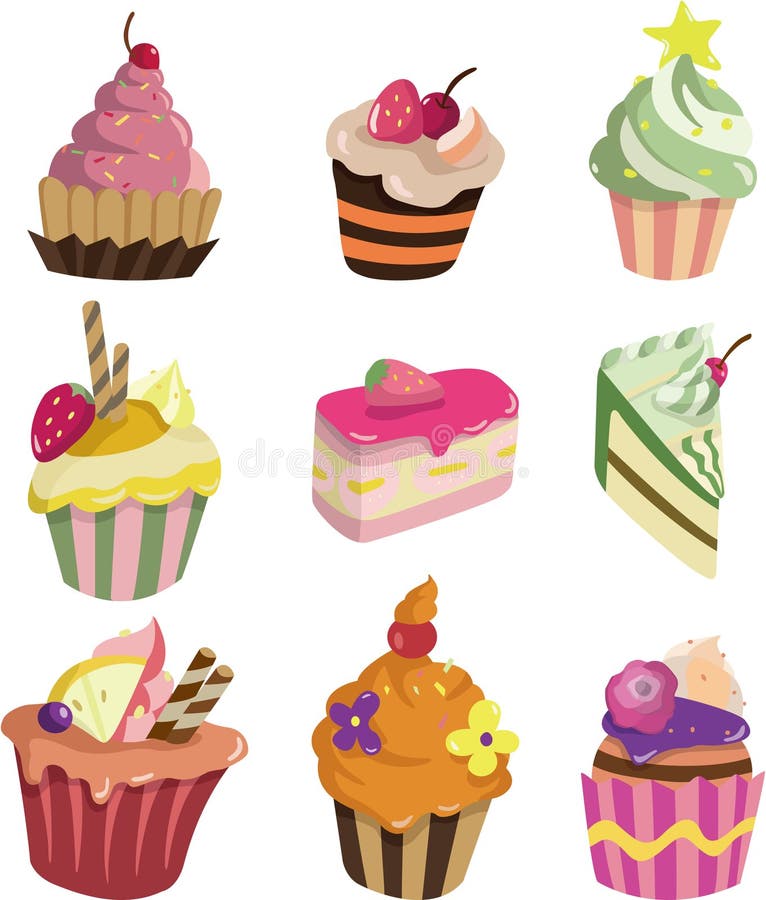 Cartoon cake icon stock vector. Illustration of group - 18844970