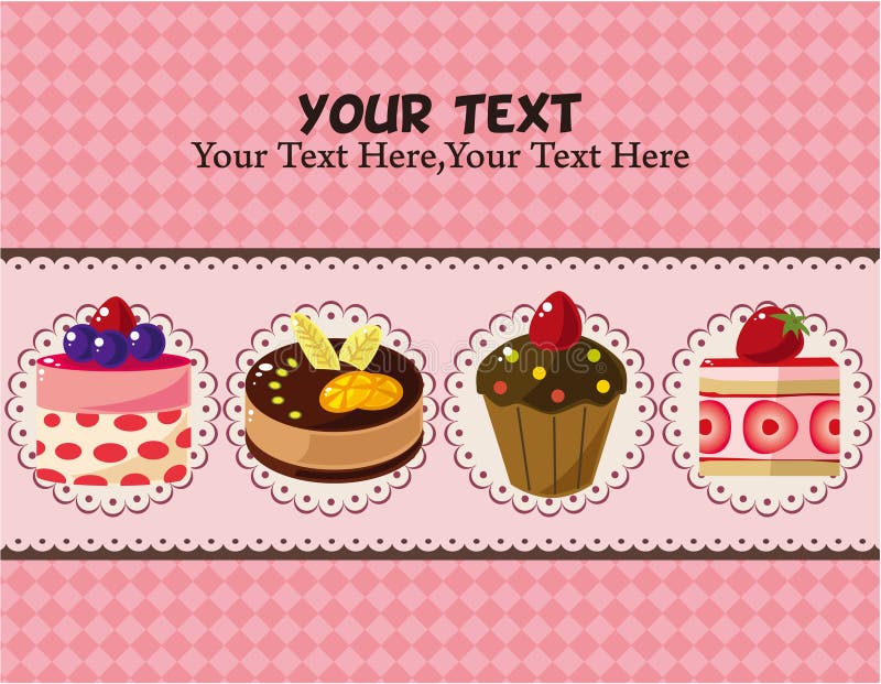 Cartoon cake card stock illustration. Illustration of cartoon - 17882228