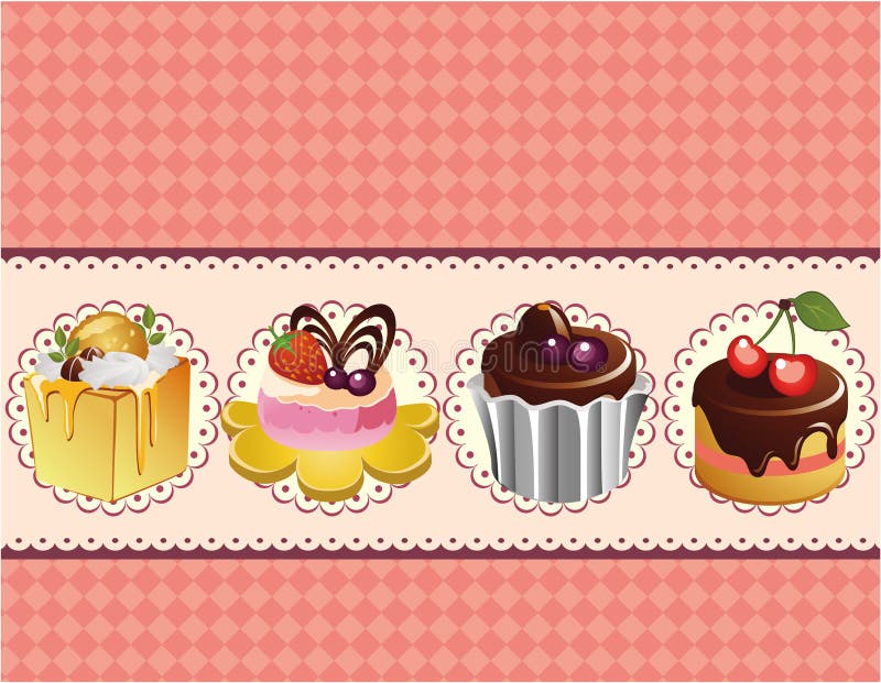 Cartoon cake card stock vector. Illustration of element - 19000159