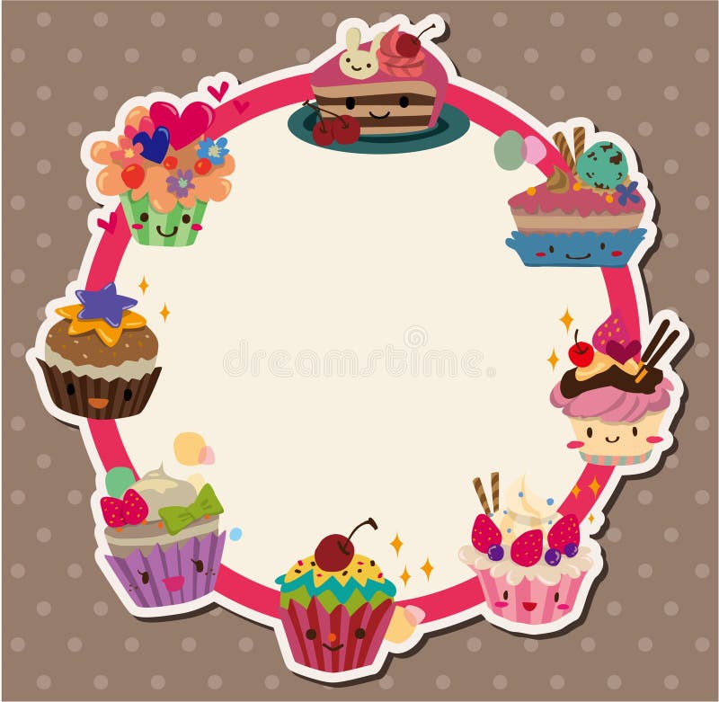 Cartoon cake card stock vector. Illustration of happy - 20619908