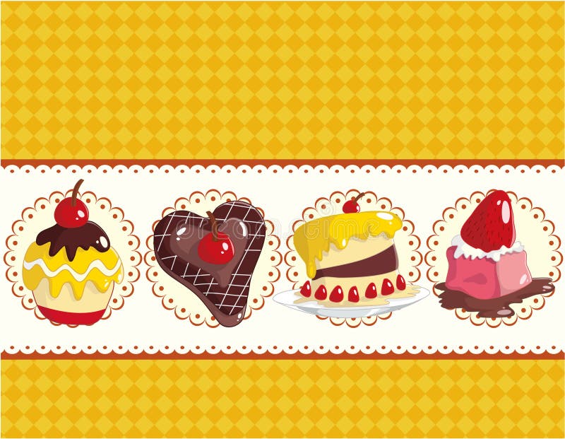 Cartoon cake card stock vector. Illustration of invitation - 21209359