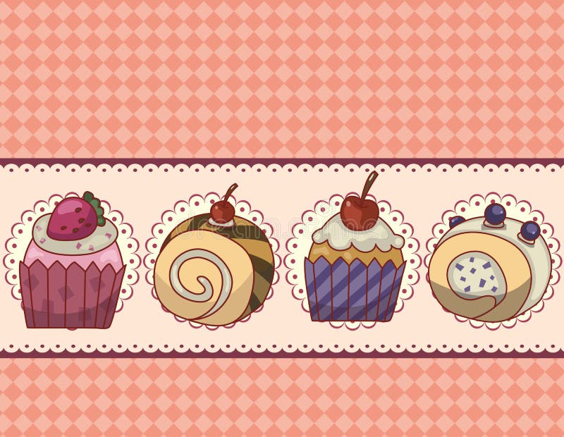 Cartoon cake card stock vector. Illustration of baker - 21342745