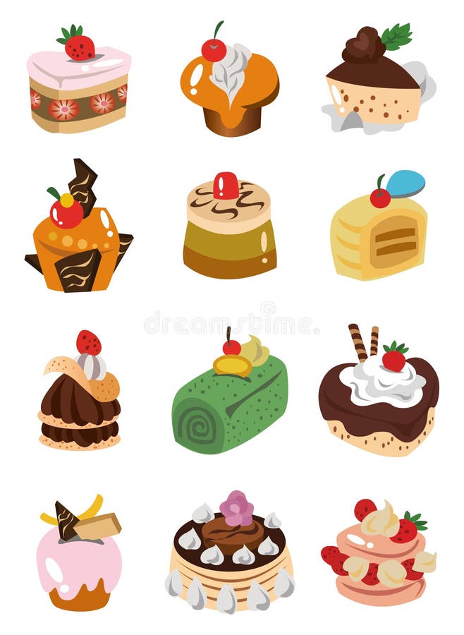 Cartoon cake icon stock vector. Illustration of doodle - 18553140