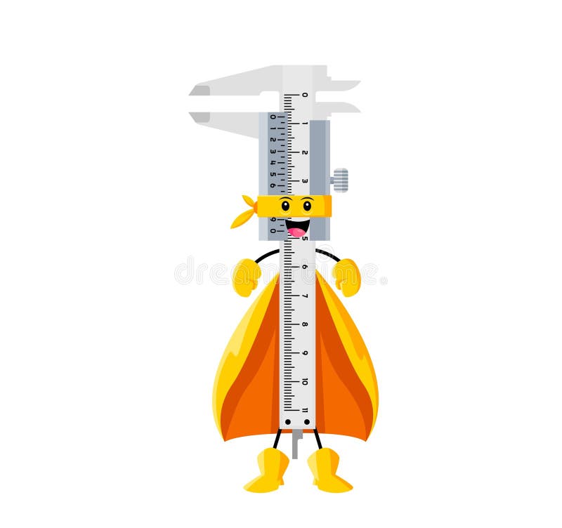 Cartoon Calipers or Trammel Superhero Character Stock Vector ...