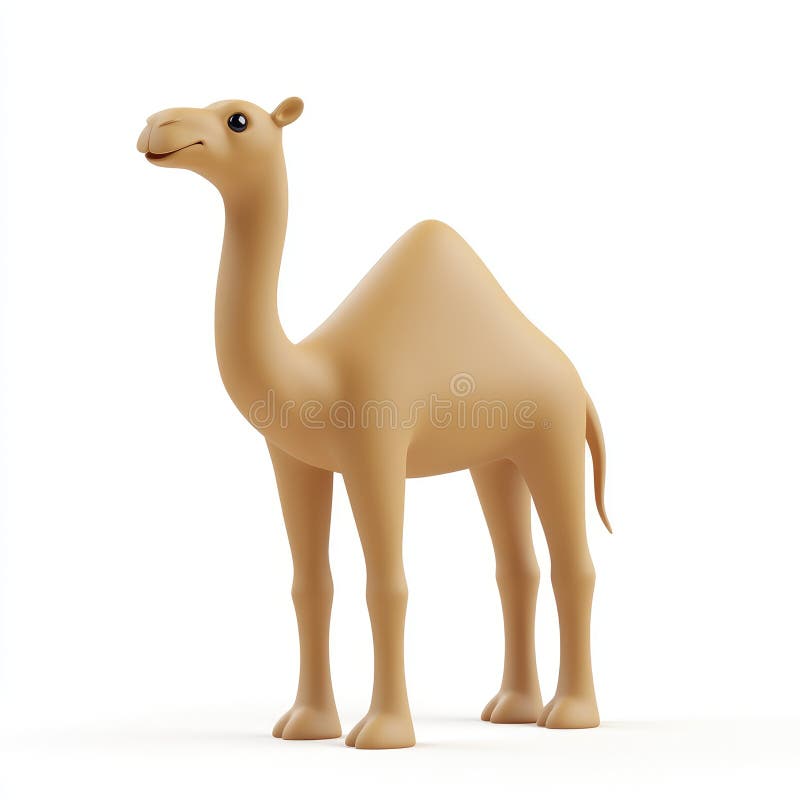 Adorable Cartoon Camel, 3D Render on White Background Stock ...