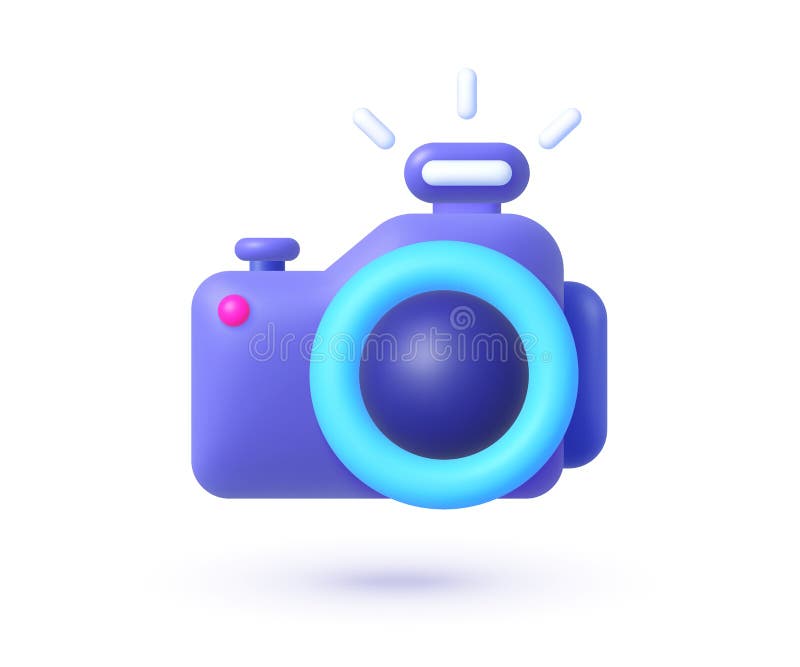 Cartoon Camera 3d for Concept Design. 3d Vector Render Concept. Stock ...