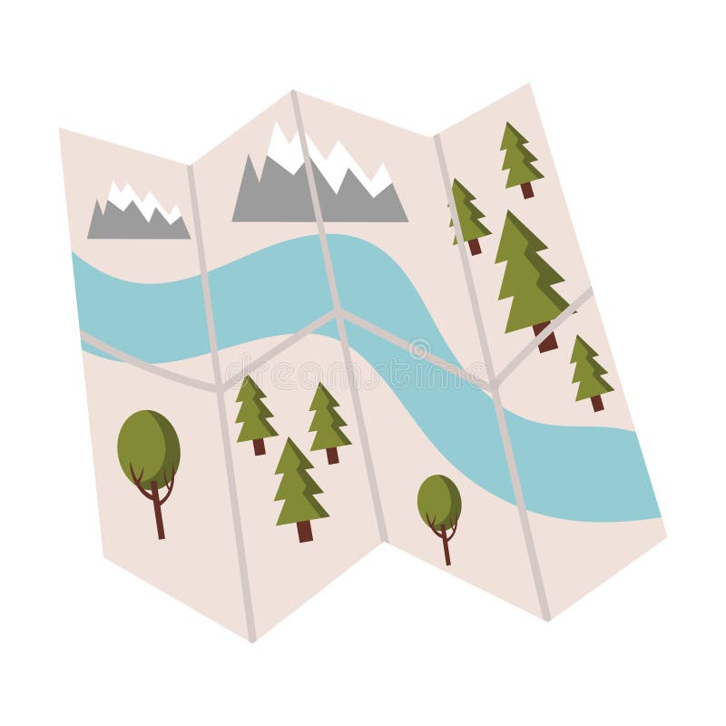 Cartoon Camping Area Map in Flat Style Isolated Stock Vector ...