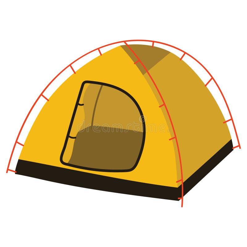 Cartoon Camping Tent in Flat Style Isolated Stock Vector - Illustration ...