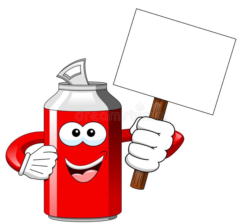 Cartoon Can Banner Announcement Stock Vector - Illustration of kola ...
