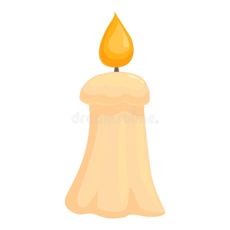 Cartoon Candle Burning with Melting Wax and Yellow Flame Stock Vector ...