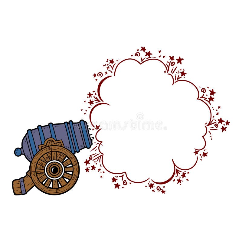 Cartoon cannon stock vector. Illustration of weapon - 267636449