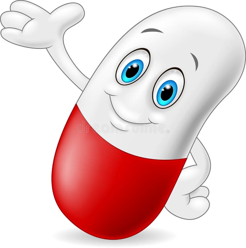 Cartoon capsule presenting stock vector. Illustration of happy - 55845592