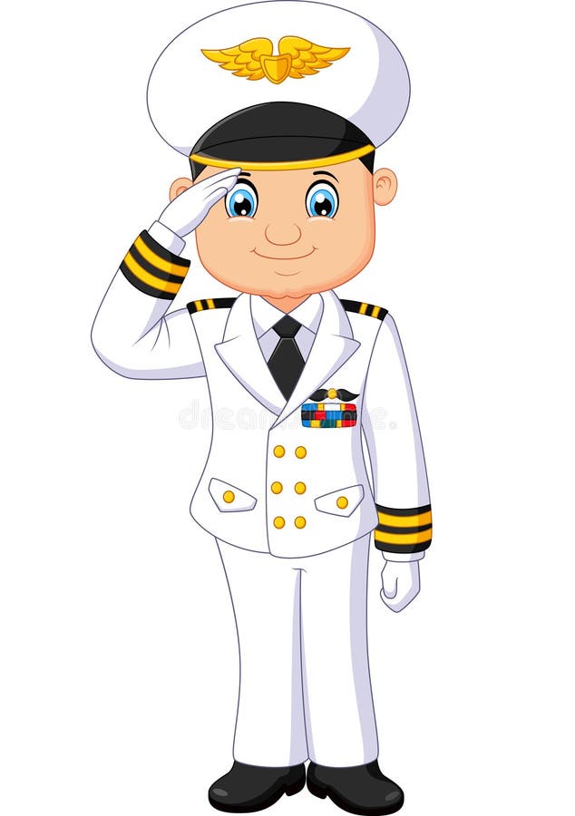 Cartoon captain respectful stock vector. Illustration of male - 55842608