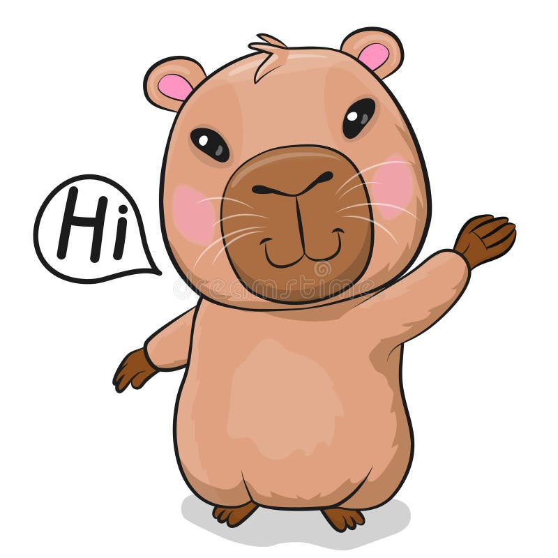 Cartoon Capybara Isolated on a White Background Stock Vector ...