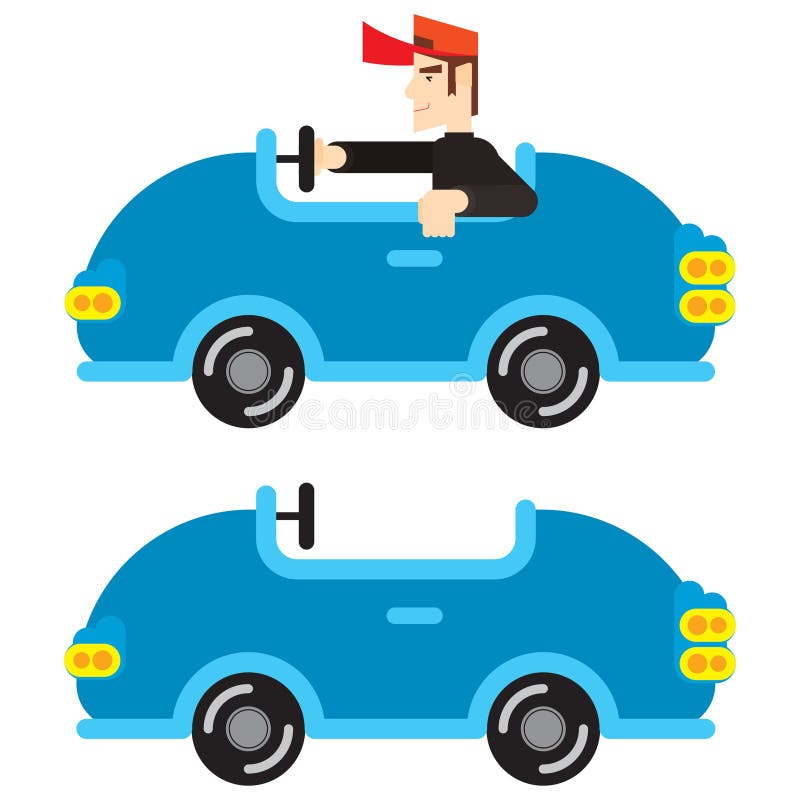 Boy driving a car. stock vector. Illustration of design - 281572330