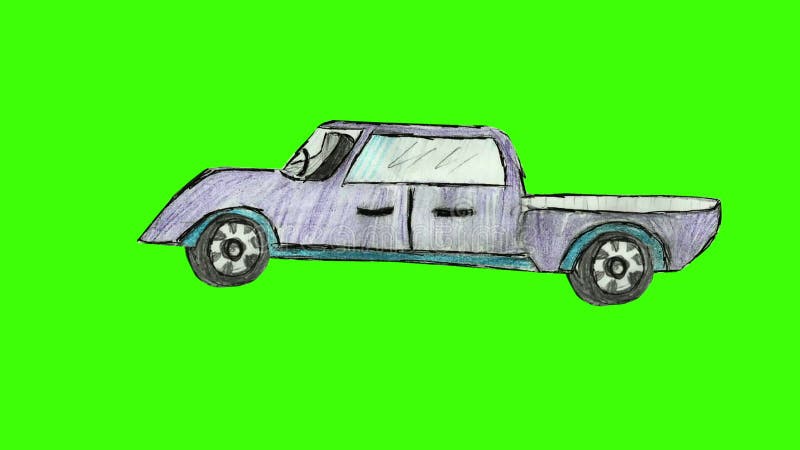 Cartoon Car Animation Alpha Loop Stock Footage - Video of sketch, matte ...