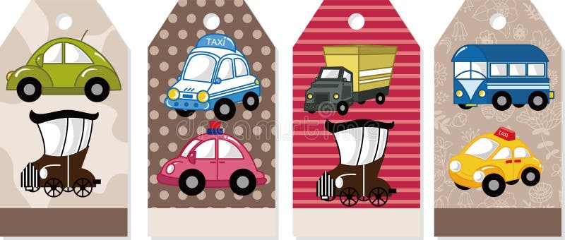 Cartoon car card stock vector. Illustration of adorable - 22504913