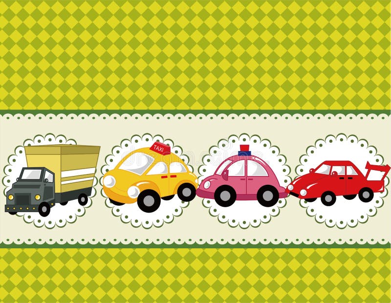 Cartoon car card stock vector. Illustration of happy - 22504928