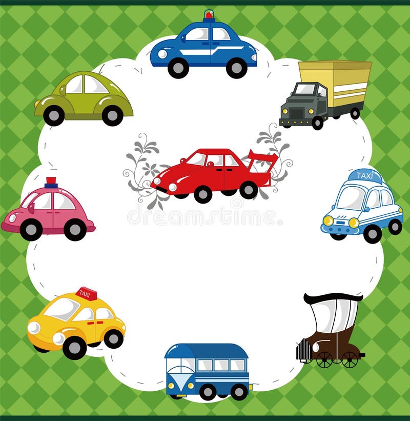 Cartoon car card stock vector. Illustration of decoration - 22504923