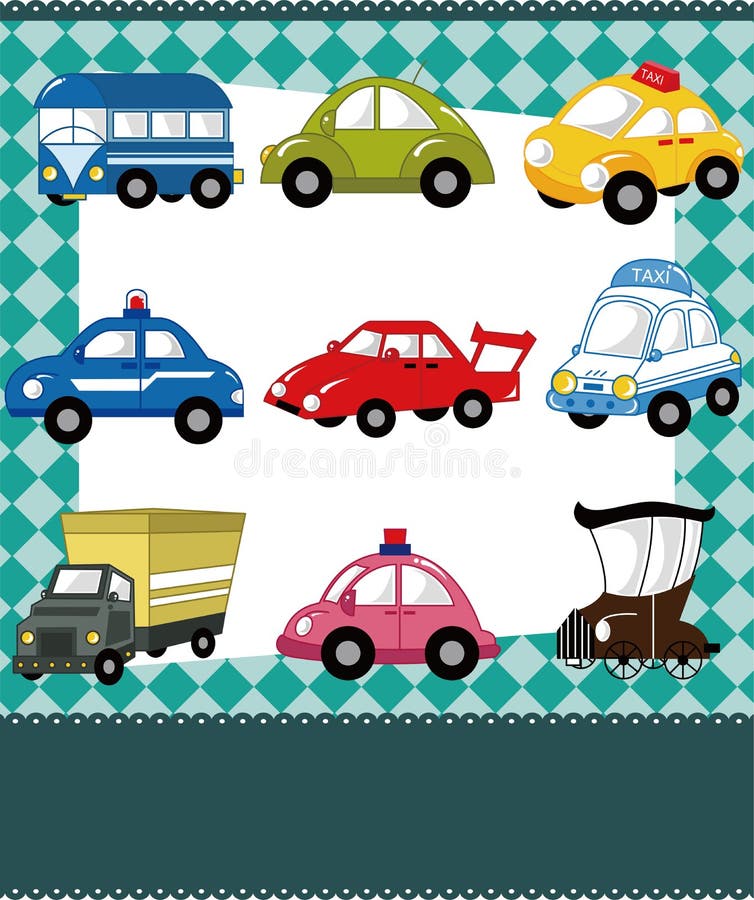Cartoon car card stock vector. Illustration of happy - 22504924