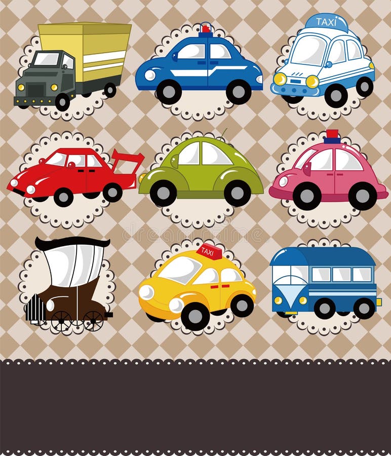 Cartoon car card stock vector. Illustration of holiday - 22504926