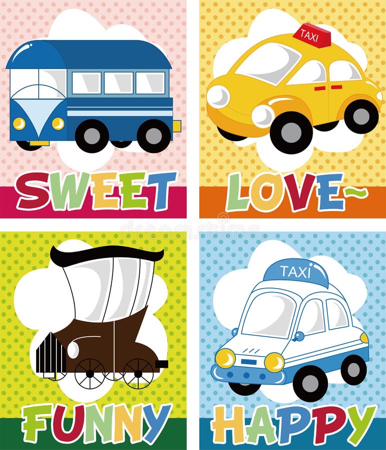 Cartoon car card stock vector. Illustration of autos - 22504938