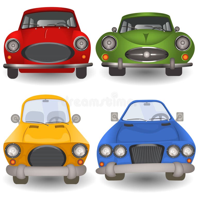 Cartoon car front stock vector. Illustration of blue - 69527082